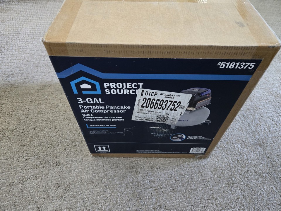 PROJECT SOURCE 3-Gallon Portable Electric 110 PSI Pancake Air ...