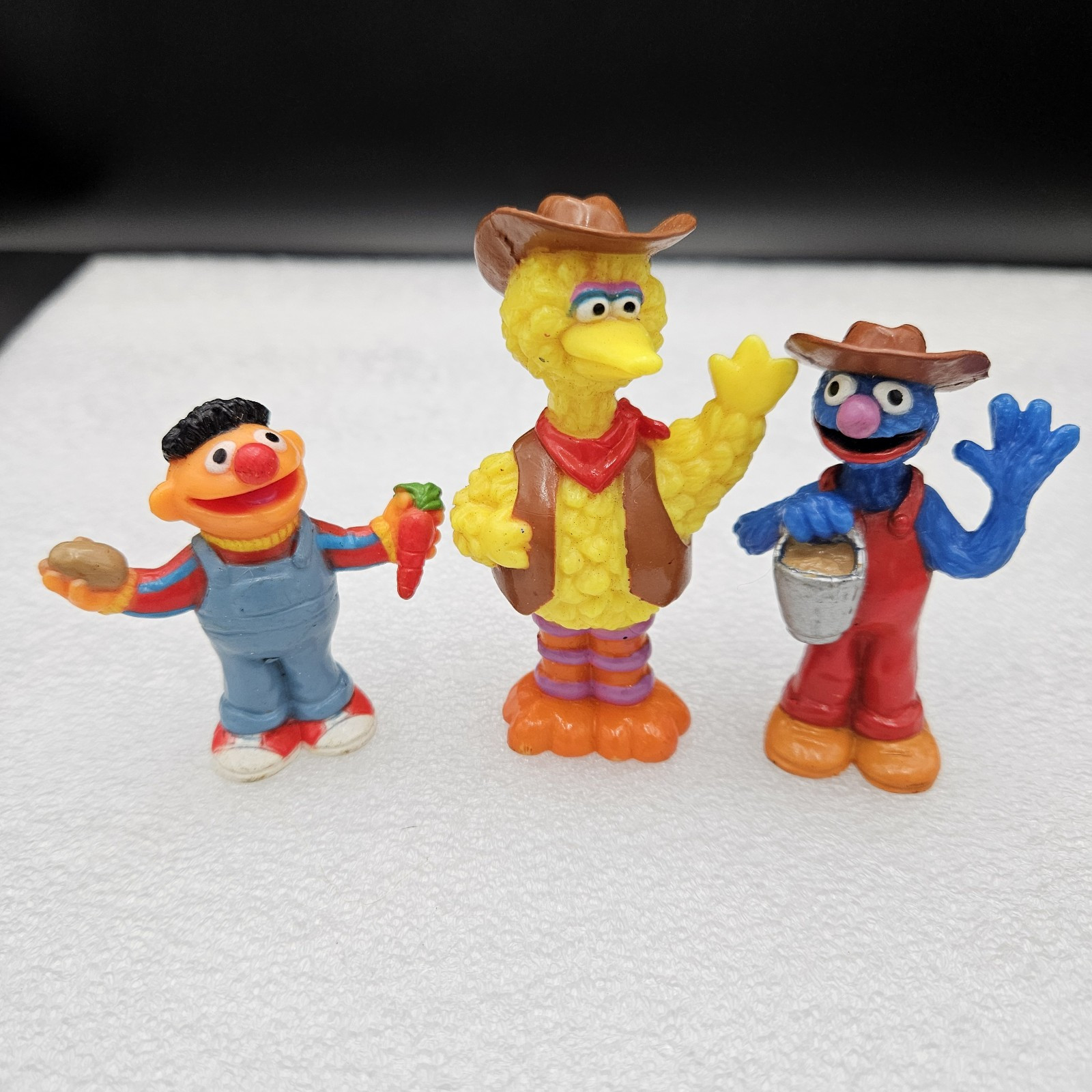 3 JHP Vtg PVC Sesame Street Figures Lot (Big Bird/Grover/Ernie), Farmer ...