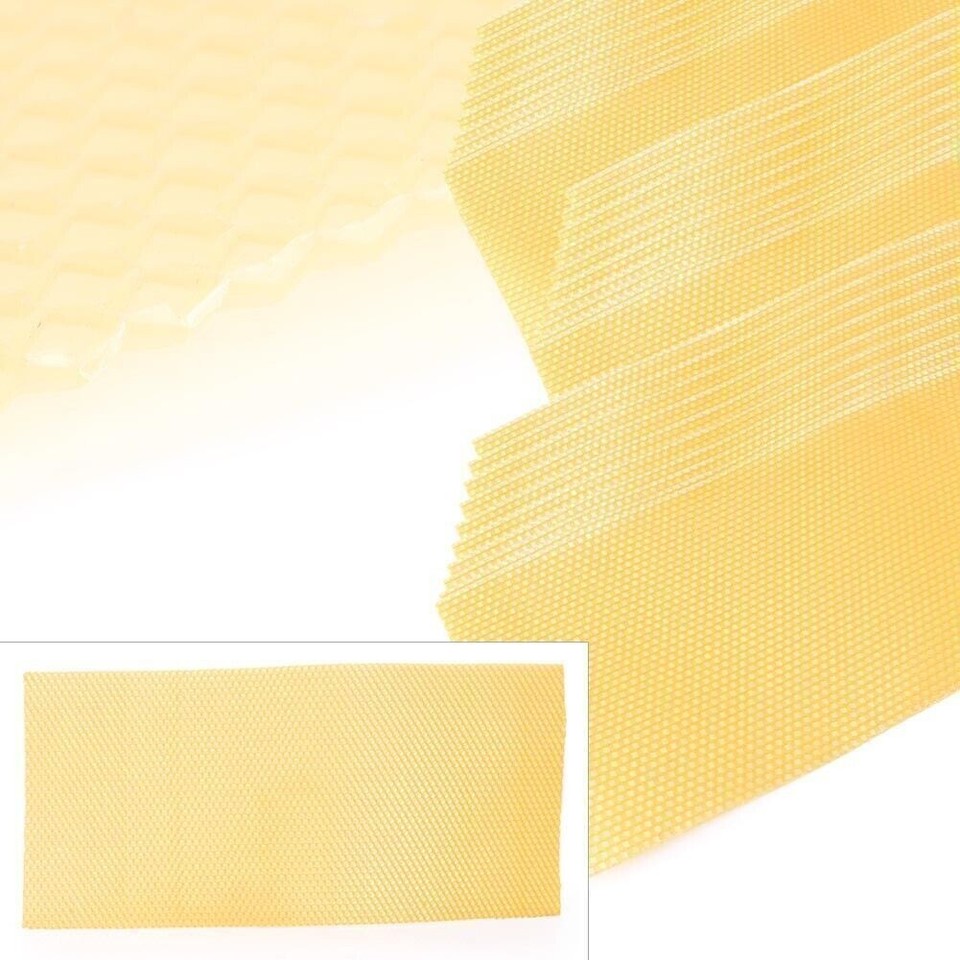 30X Yellow Honeycomb Wax Frames Beekeeping Foundation Honey Hive ...