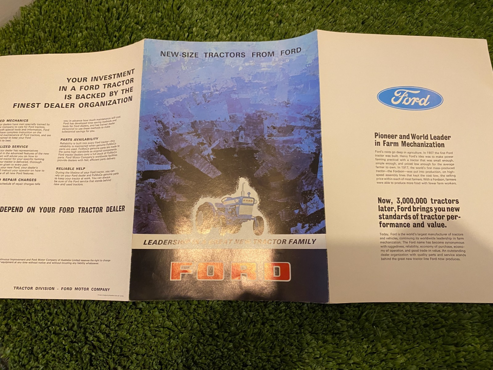 Original Ford 1000 series tractor foldout sales brochure, not Roadless ...