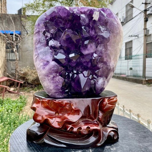 40LB Natural Uruguayan Amethyst Quartz Cave Geode Crystal Healing+base ...