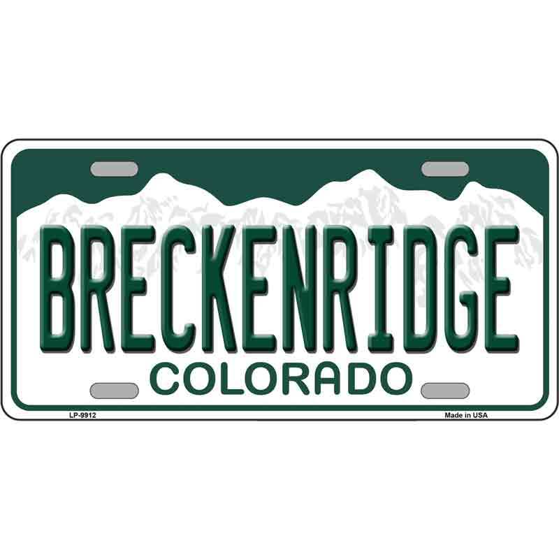 Breckenridge Colorado Novelty Metal License Plate Tag LP-9912 | eBay
