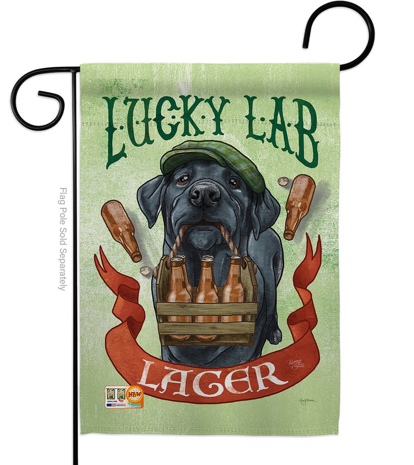 Lucky Lab Lager Pets Dog Beer Labrador Retriever Black Garden House ...