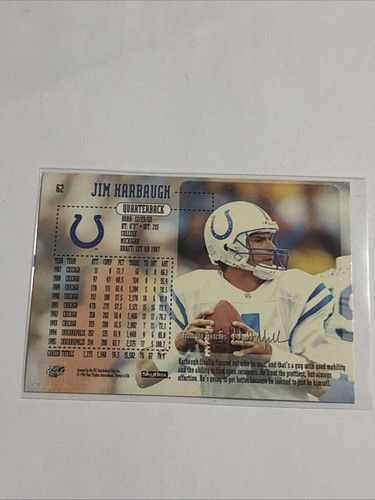 1996 SKYBOX IMPACT JIM HARBAUGH #62 INDIANAPOLIS COLTS | eBay