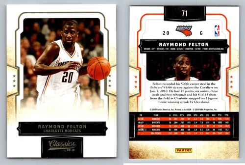Raymond Felton Charlotte Bobcats Panini Classics 20092010 Card 71 | eBay
