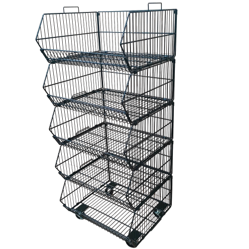 Retail Shop Supermarkets Stacking Shopping Baskets Metal Plastic Retail ...