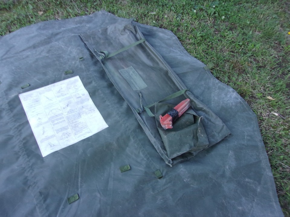 MILITARY SURPLUS SOLDIER CREW TENT ARMY CAMPING 10 X 10 -FAIR-MORE USED ...
