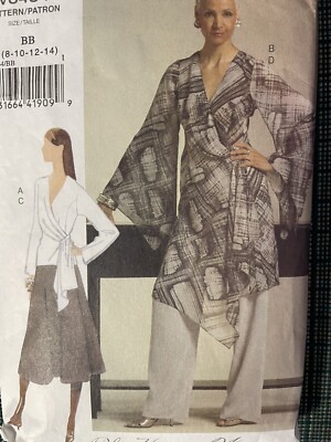 The Vogue Woman V8434 Top Tops Blouse Skirt Pants Pattern Size BB 8-10 ...