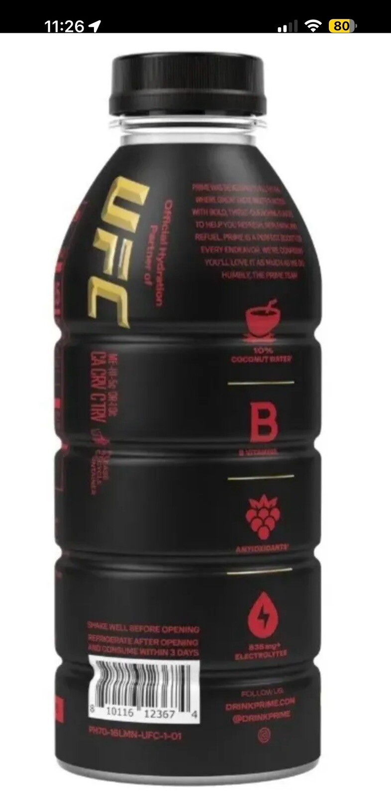 UFC 300 Prime Hydration - 500ml Limited | Grelly USA