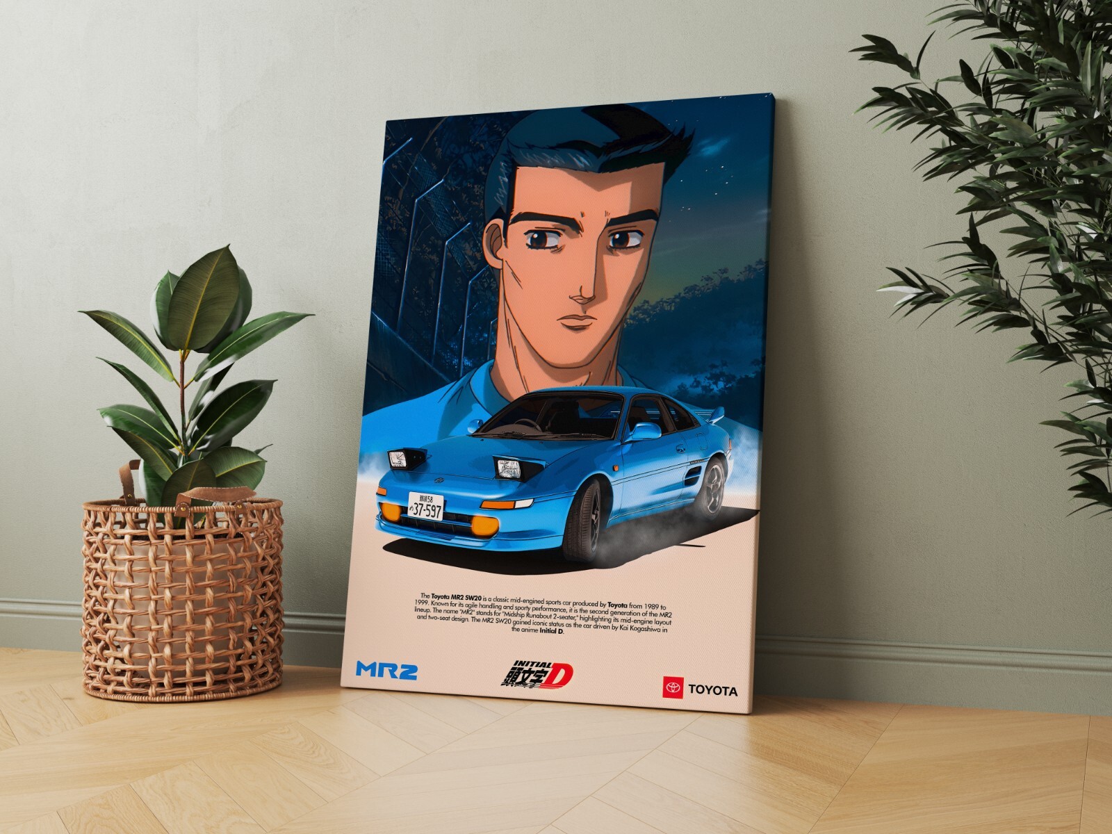Initial D - Kai Kogashiwa MR2 SW20 A1/A2/A3 Canvas Framed | eBay