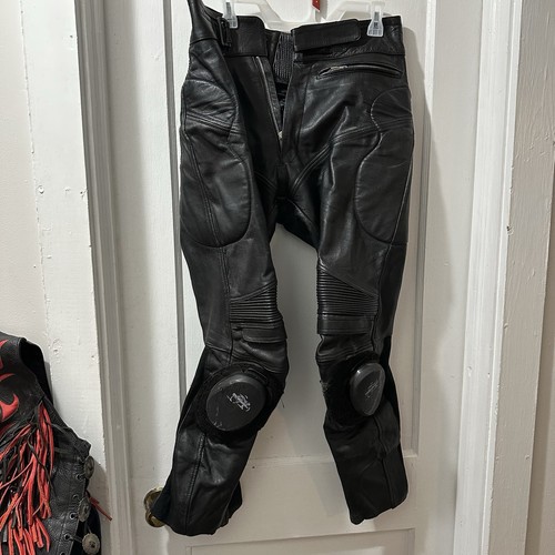 Teknic Black Leather Motorcycle Pants | eBay