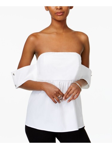 BAR III Womens White Short Sleeve Off Shoulder Top XL 706258188834| eBay