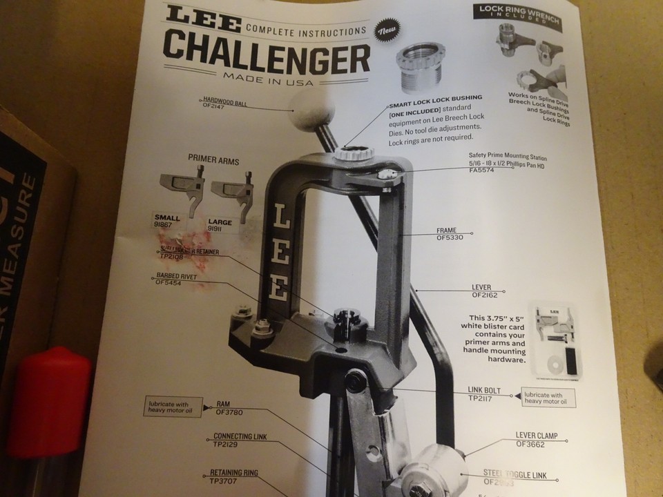 Reloading Lee Breech Lock Challenger reloading Press Kit RCBS Lyman ...