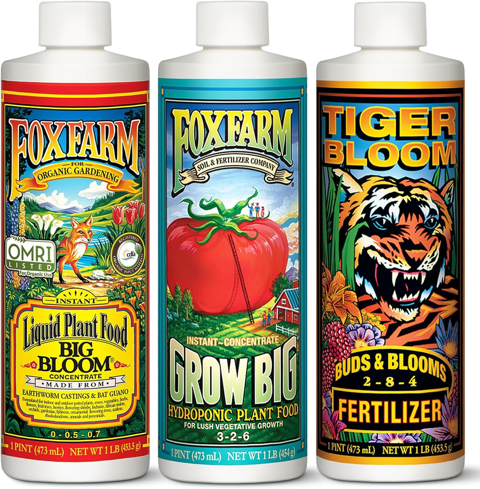 Foxfarm Liquid Nutrient Trio Hydro Formula: Big Bloom, Grow Big Hydro ...