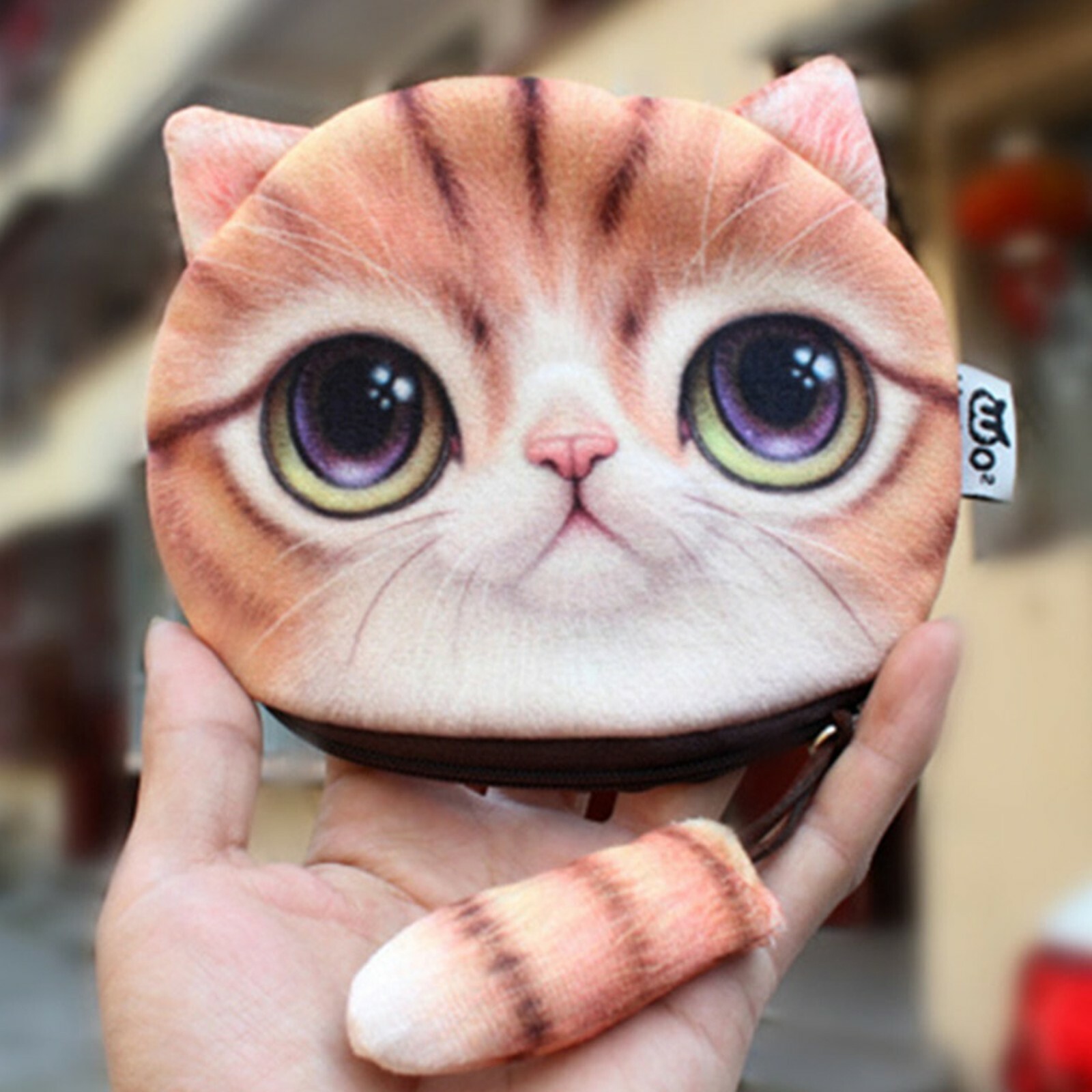 Coin Purse Plush with PP Cotton & Polyester Cat with smiley face | eBay