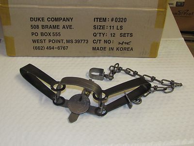 1 Duke #11 Long Spring Foothold Traps Mink Muskrat Gopher Trap coon0320 ...
