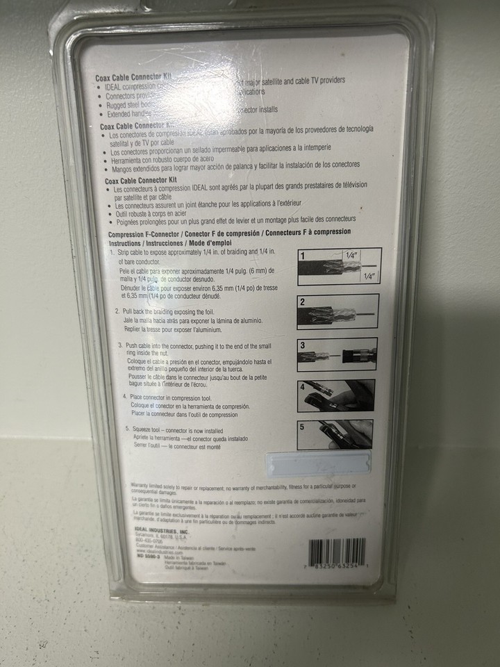 IDEAL Coax Cable RG-59 RG-6 RG6Q Compression Connector Kit w 4 ...