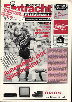 BL 89/90 Eintracht Frankfurt - VfB Stuttgart, 02/24/1990 - Manfred Binz ...