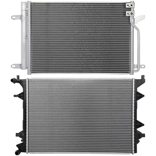Radiator + AC Condenser Cooling Kit Aluminum For 2016 Volkswagen Jetta ...
