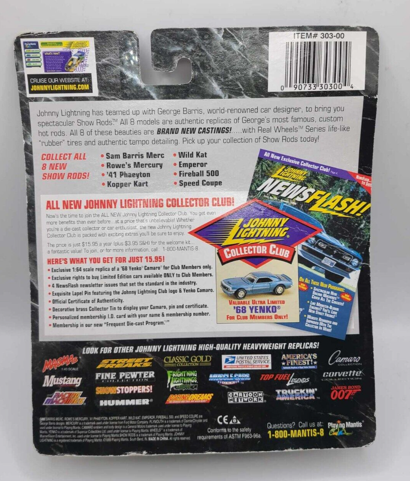 Johnny Lightning Show Rods Sam Barris Merc 1:64 Scale Diecast Replica ...