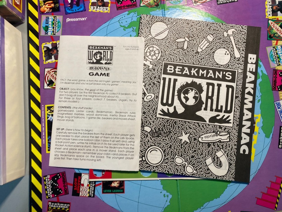 Beakman's World Beakmania Board Game Pressman Vintage (1994) Complete ...