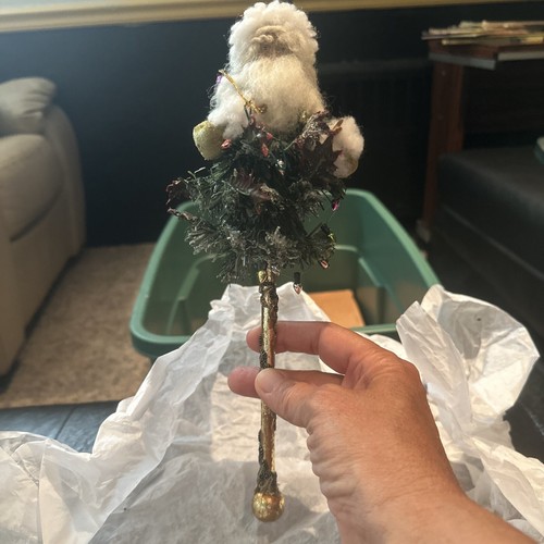 Old World Santa Head On A Hand Held Jester Stick | eBay