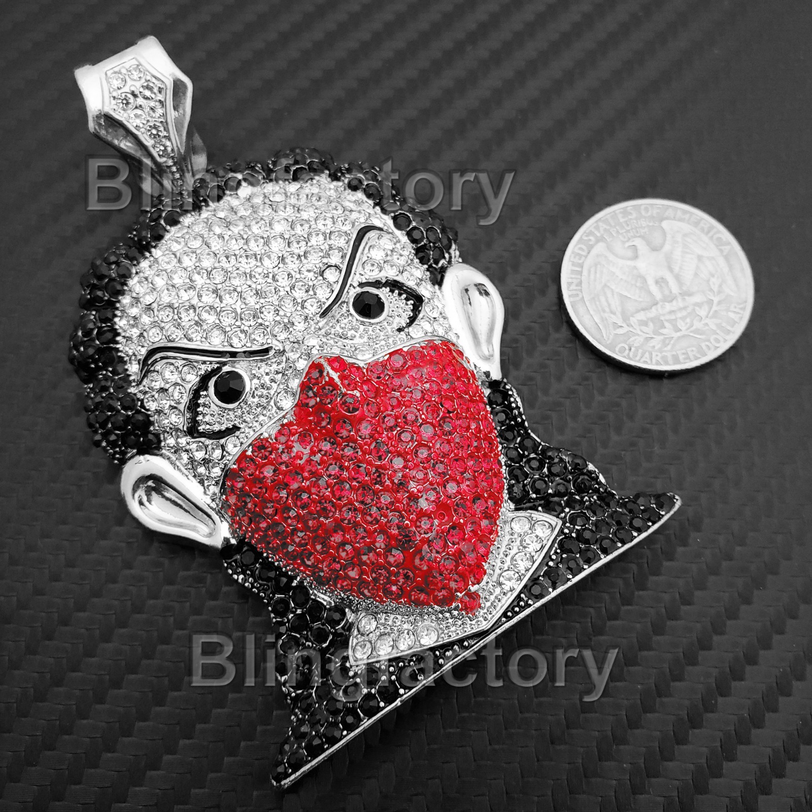 Hip Hop Large Masked Goon Pendant & 16" Full Iced Cuban Choker Chain ...