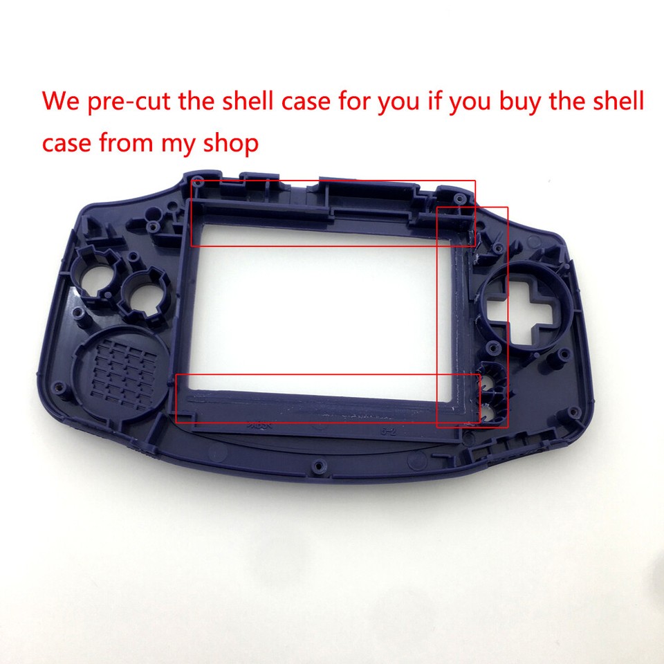 10 Levels Backlight V2 IPS Screen LCD Kits W/pre-cut Shell case For GBA ...