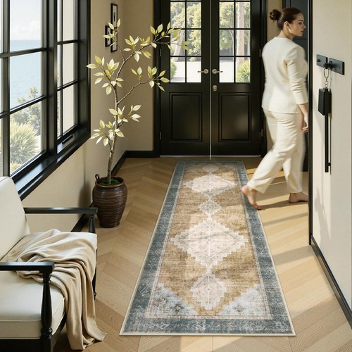 Boho Washable 2x6 Runner Rug Non Slip, Runners for Hallways with Low ...