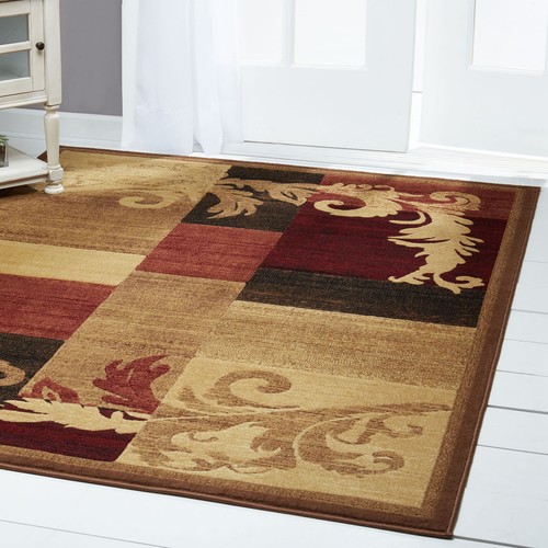 Modern Brown Red Burgundy 5x8 Area Rug Geometric Carpet - Actual 5 '3 ...