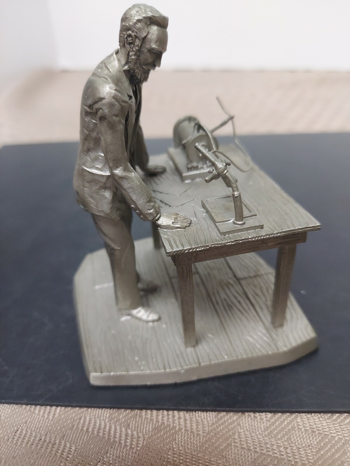 Vintage Deutsches Museum Pewter Metal Figures Sculpture Wilhelm Rontgen ...