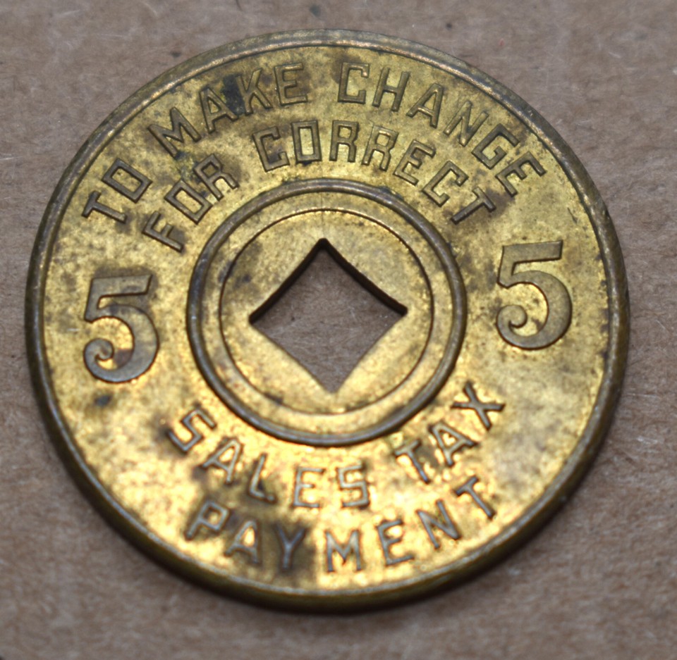 Vintage Mississippi Tax Commission 5 Cent Sales Tax Token Coin | eBay