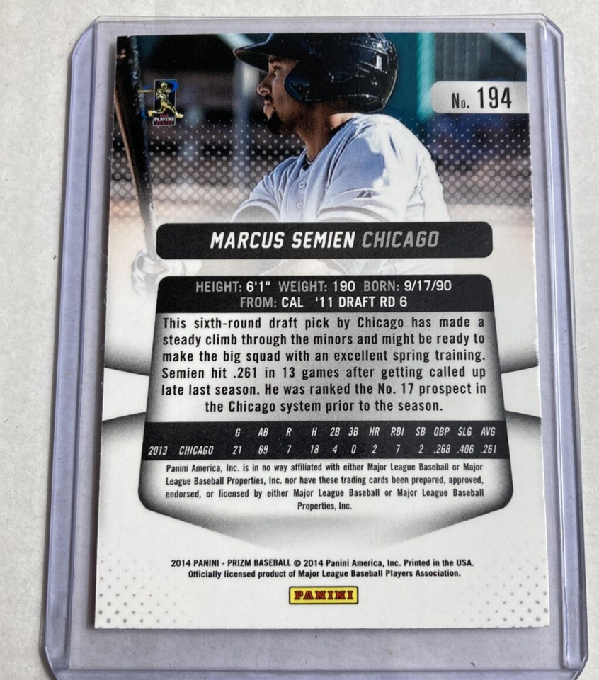 2014 Panini Prizm #194- MARCUS SEMIEN Rookie RC Card. | eBay