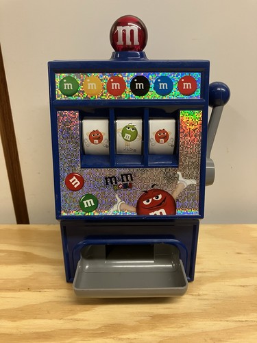 M&M's World Slot Machine Candy Dispenser Blue Las Vegas Tested Working ...