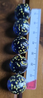 Akron Agate Blue With Yellow Spots Marble | eBay