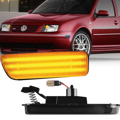 For VW MK4 Golf GTI R32 Jetta Smoked Lens Amber LED Front Side Marker ...