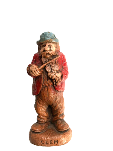FOLK ART STYLE COMPOSITION PAINTED MAN FIGURE "CLEM" WITH FIDDLE | eBay