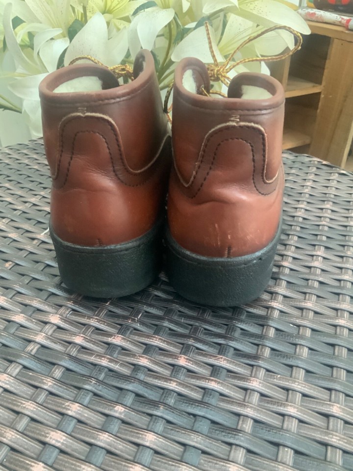 BATES FLOATERS UK 8 US 9 SHEARLING LEATHER BOOTS CAMPER WALKING WORK | eBay
