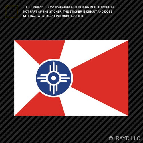 Wichita Flag Sticker Die Cut Vinyl flag of wichita ks | eBay