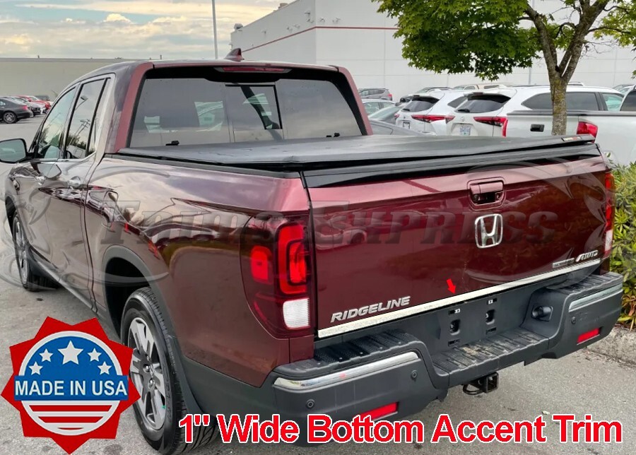 fit:2017-2025 Honda Ridgeline Rear Tailgate Cover Bumper Accent Trim ...