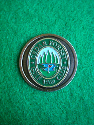 Cedar Forest Golf Club Ball Marker Metal Flat Putting Coin Graham North ...