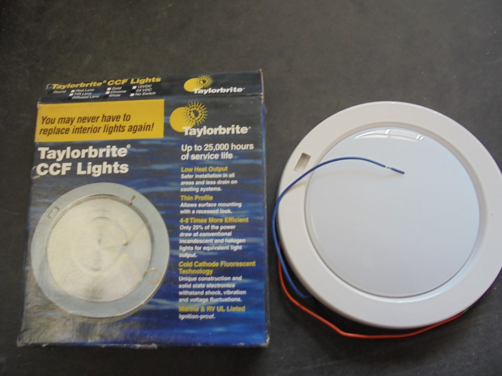 TAYLORBRITE CCF 8 " ROUND WHITE LIGHT FIXTURE 24 v DC | eBay