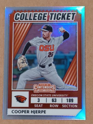 Cooper Hjerpe 2022 Elite Extra Edition College Ticket Silver Prizm Card ...