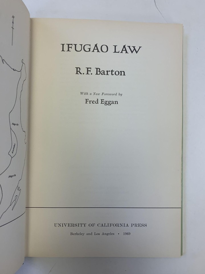 R F Barton, Fred Eggan / IFUGAO LAW 1st Edition 1969 | eBay