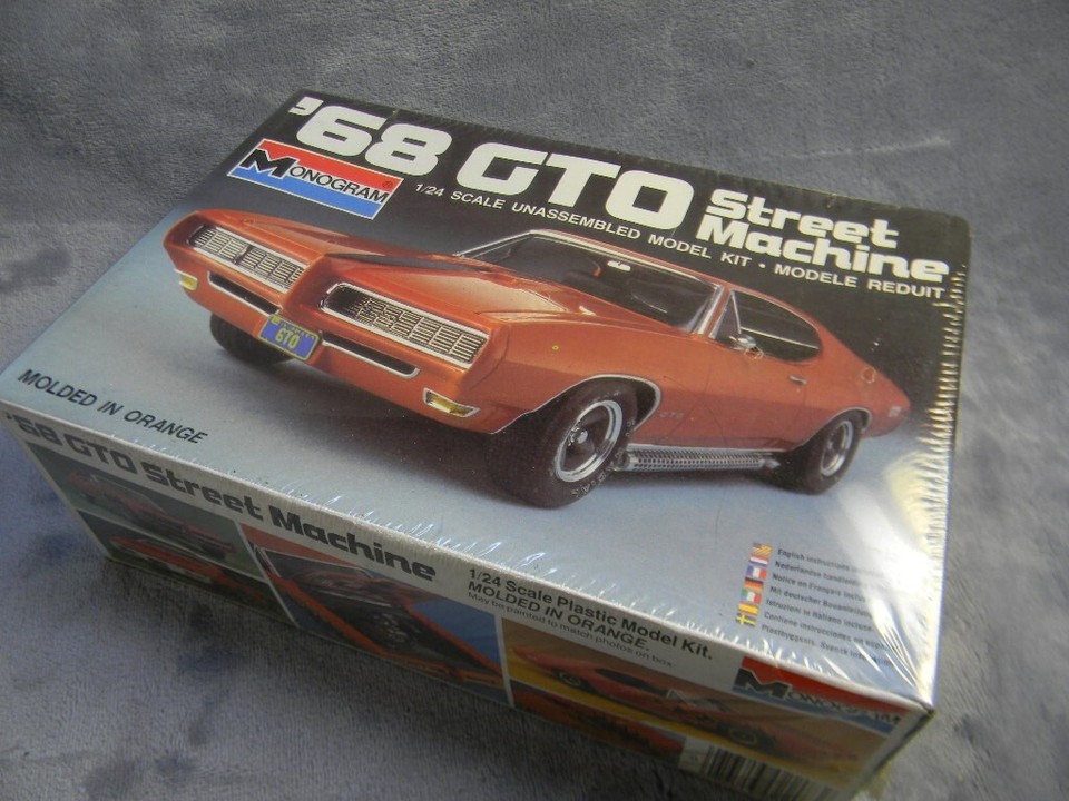 1/24 SCALE ORIGINAL MONOGRAM 1968 PONTIAC GTO HARDTOP ORANGE MODEL KIT-SEALED | eBay