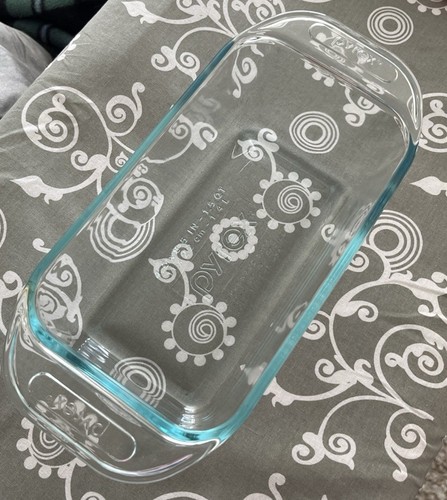 Pyrex 2213 Clear Glass Loaf Pan Bread Baking Dish 1.5 QT 8.5x4.5x2.5 ...