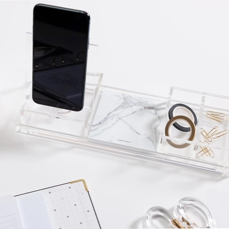 Acrylic Bloc Narrow Accessory Tray Clear Desktop Organizer 4.5"x12.2"x0 ...