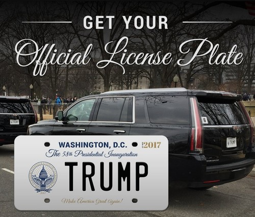 TRUMP 2017 DC 58th Presidential Inauguration VANITY PLATE - NEW RARE | eBay