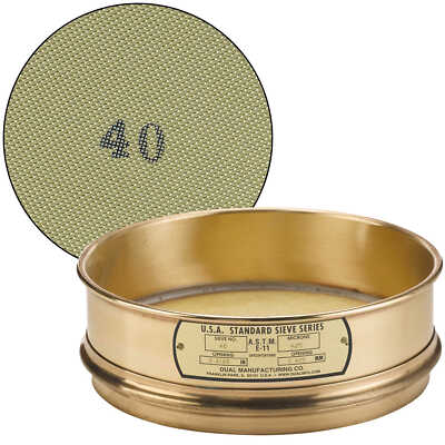 No. 40; 425 µm/0.0165” Dual Manufacturing Standard Testing Sieve | eBay
