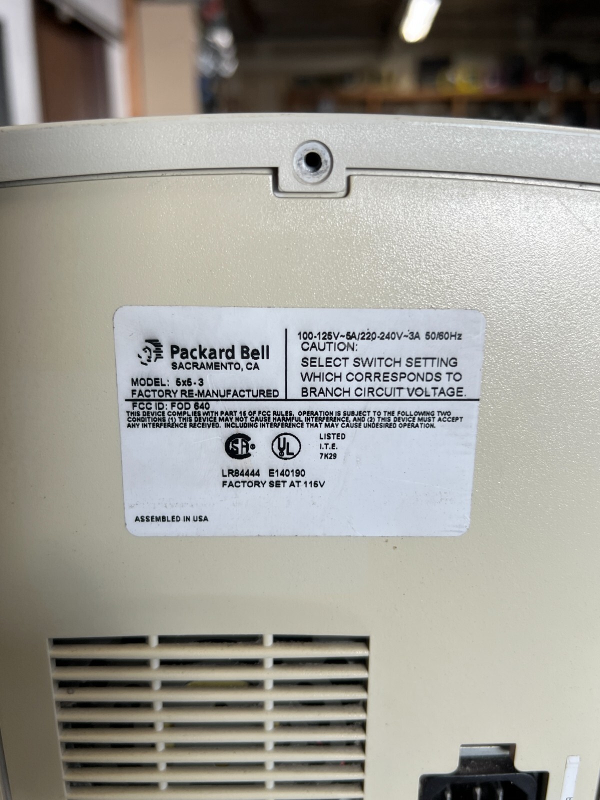 VINTAGE PACKARD BELL MULTIMEDIA 5X5-3 DESKTOP COMPUTER 90MHZ, 32MB RAM ...